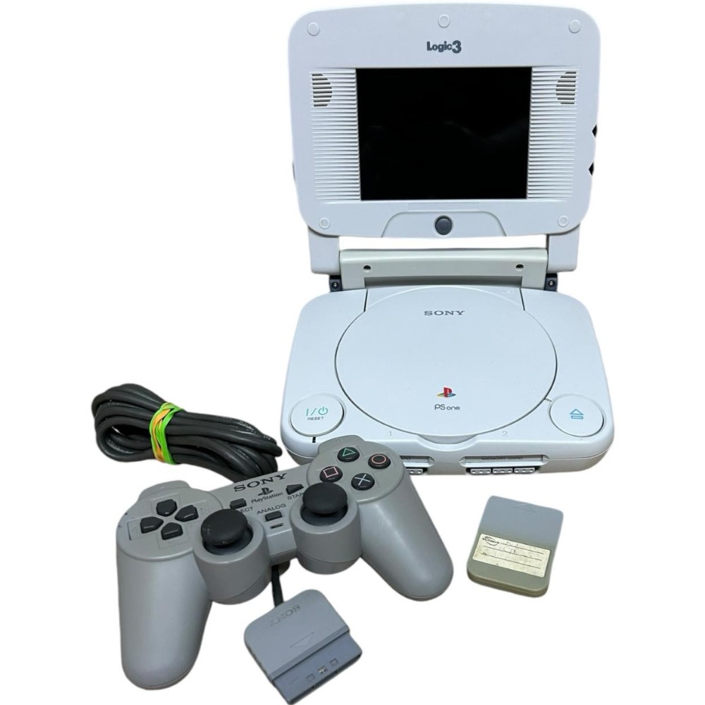 Pre-owned Sony PSone Console, White & Logic 3 LSD Screen Bundle - Own4Less